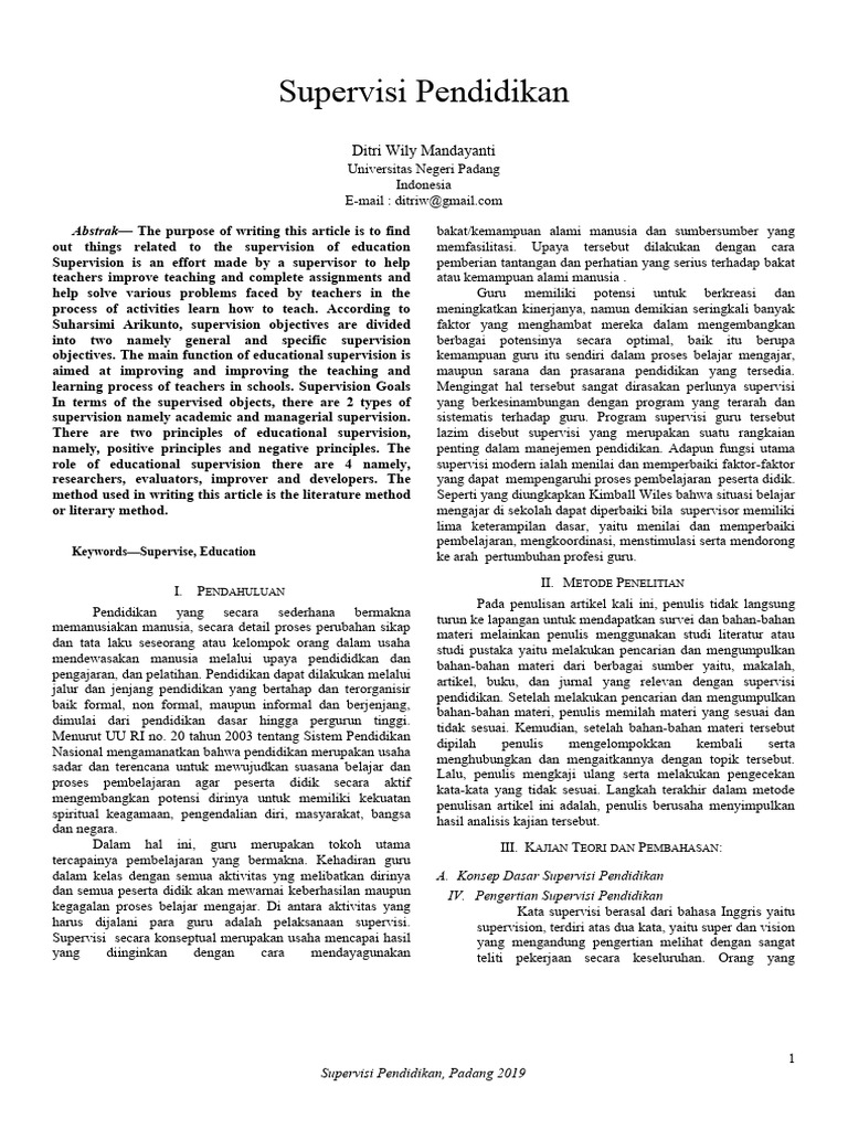 Supervisi Pendidikan | PDF