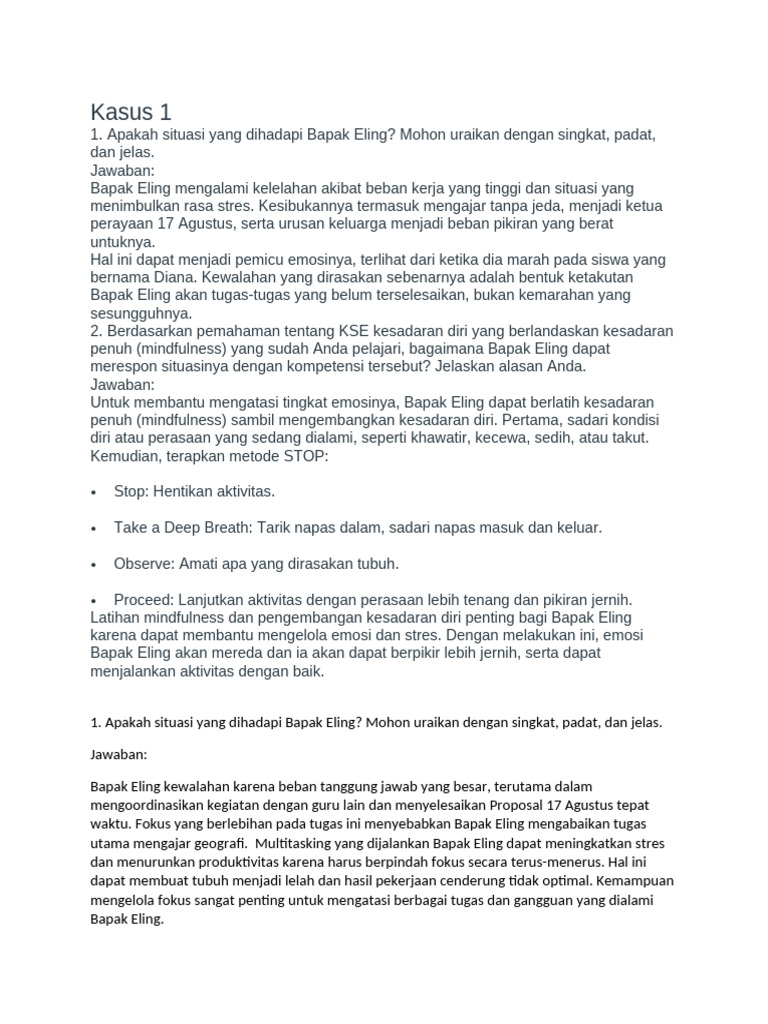 Jawaban Kasus 1 Sampai 5 | PDF