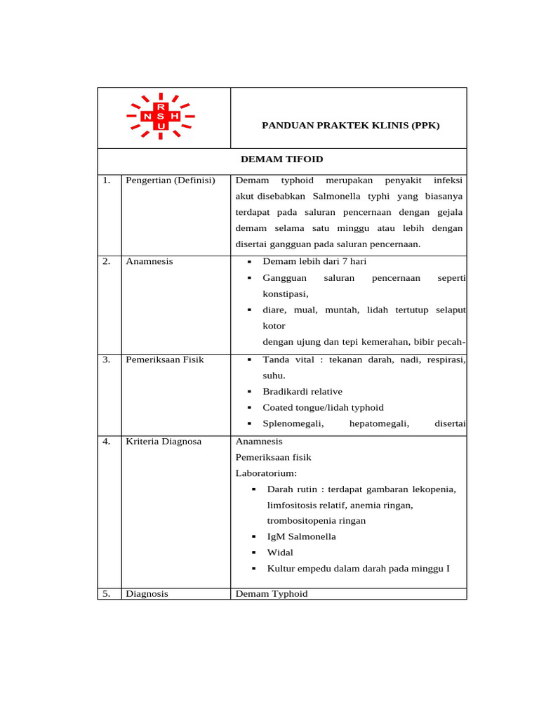 PPK Demam Tifoid | PDF