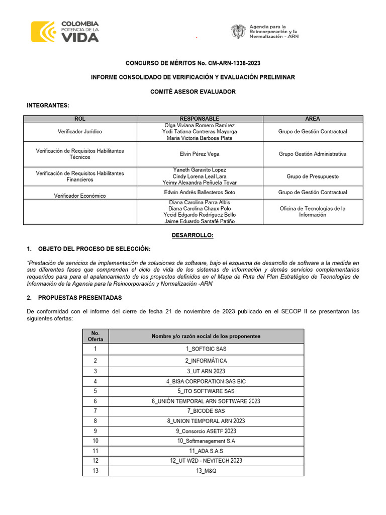 Consolidado Informe Preliminar Cm-Arn-1338-2023 VB | PDF