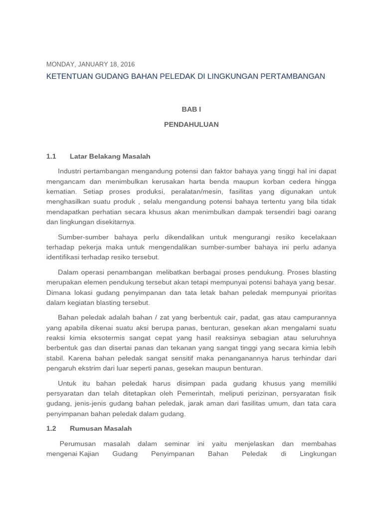 Ketentuan Gudang Handak | PDF