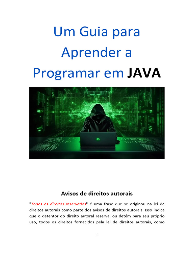 Um Guia para Aprender A Programar em JAVA | PDF