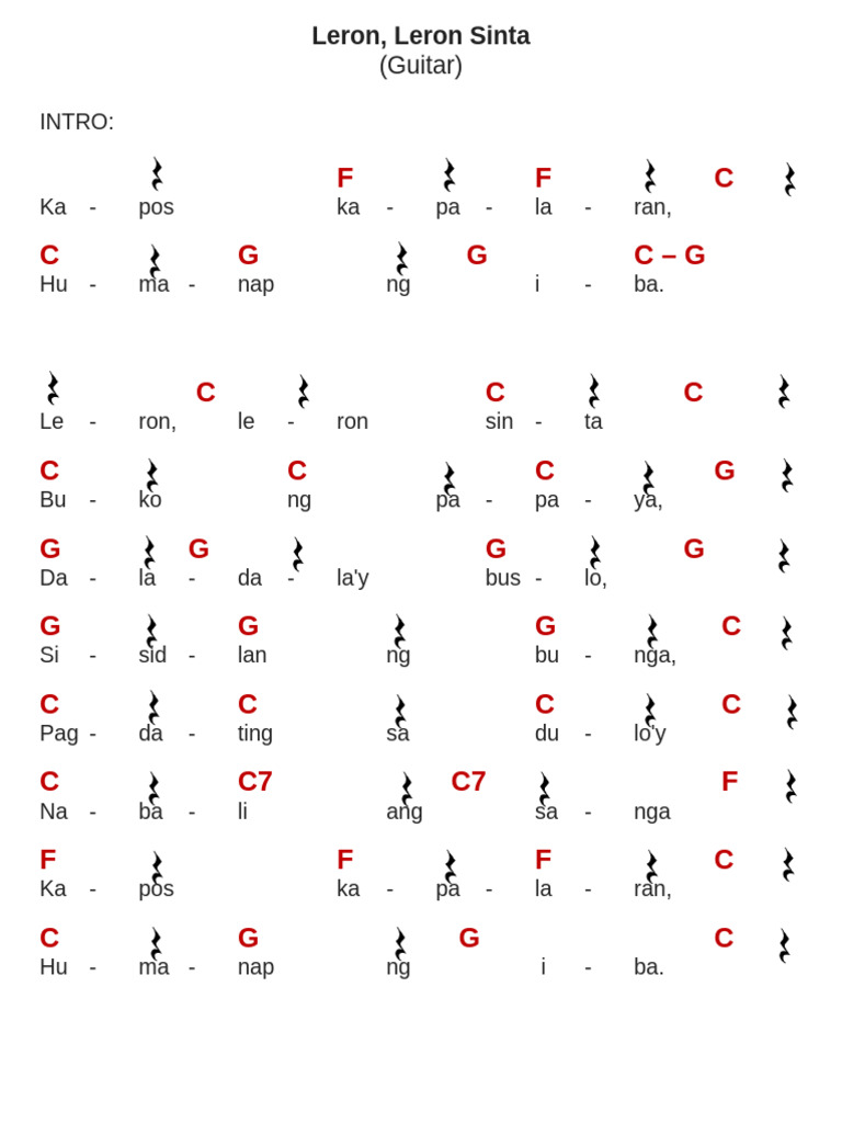 LERON, LERON SINTA_GUITAR | PDF
