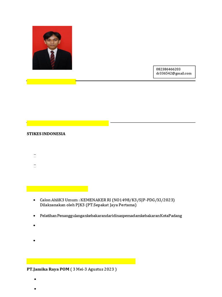 CV Rahmat Hidayat | PDF