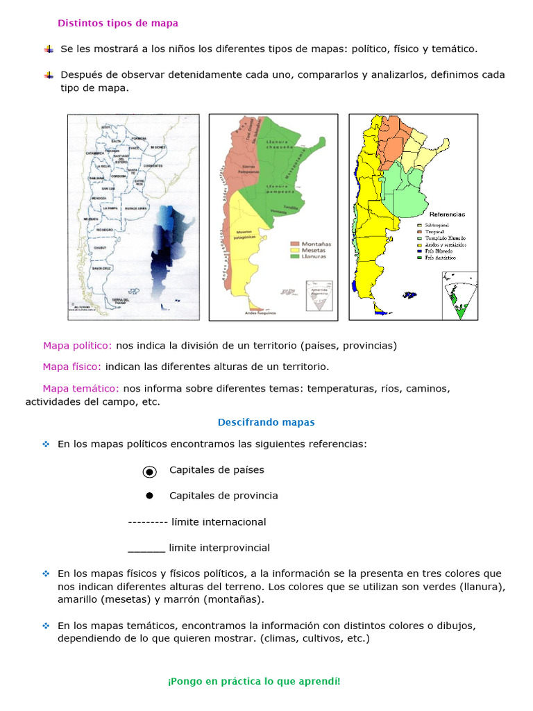 3er trimetre cs. sociales 3ero 1er parte. Distintos tipos de mapa | PDF