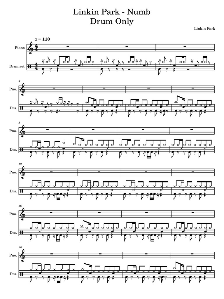 Linkin Park Numb Drum Only | PDF