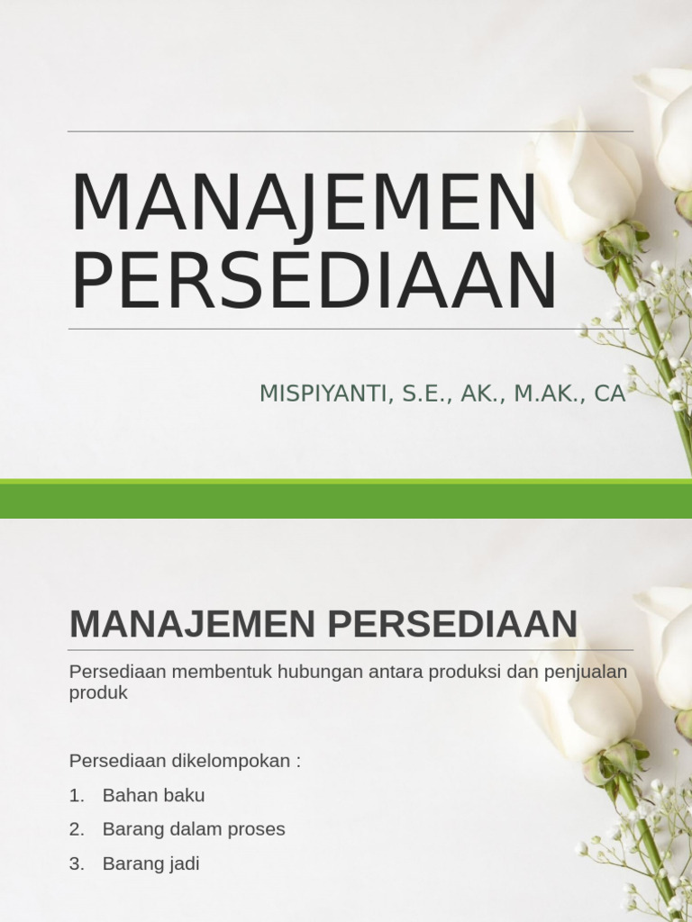 MANAJEMEN PERSEDIAAN | PDF