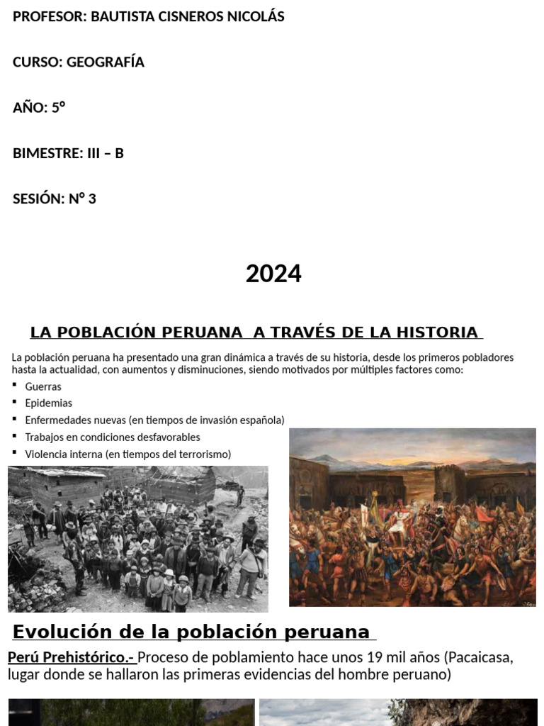 La Población Peruana A Través de La Historia | PDF