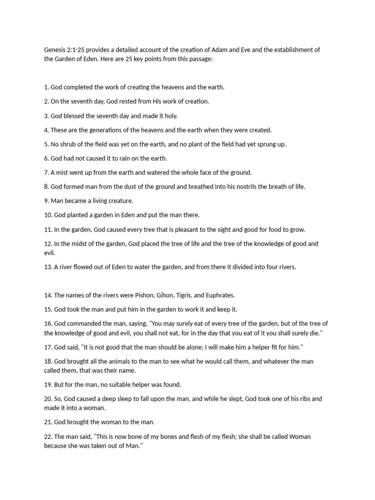 Genesis 2-Matthew 2 Keypoints | PDF