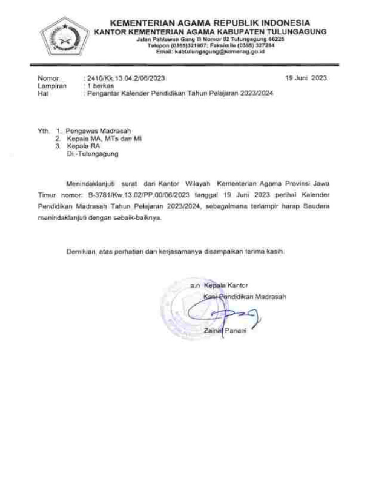 Kirim Kaldik Tahun Pelajaran 2023-2024 11zon 11zon | PDF