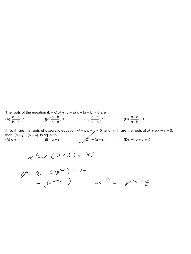 Quadratic Test1 Pdf