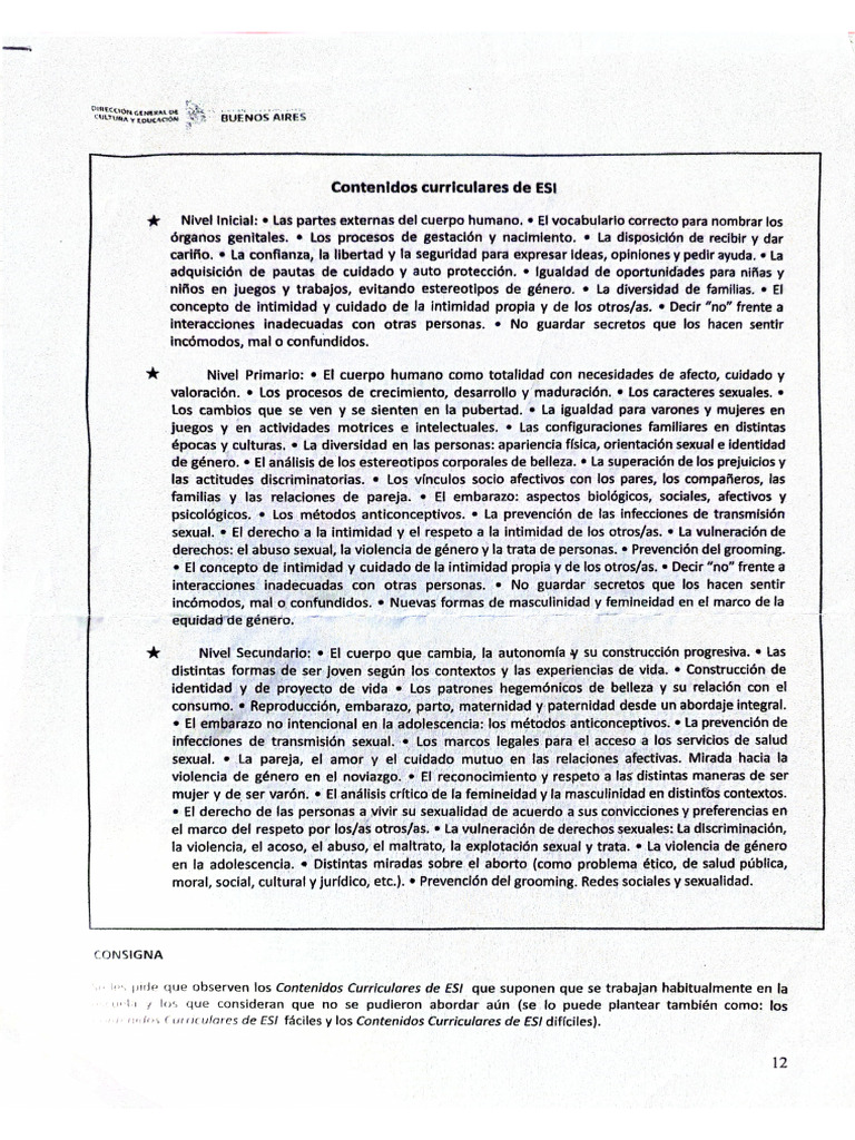 Contenido Curriculares de Esi | PDF
