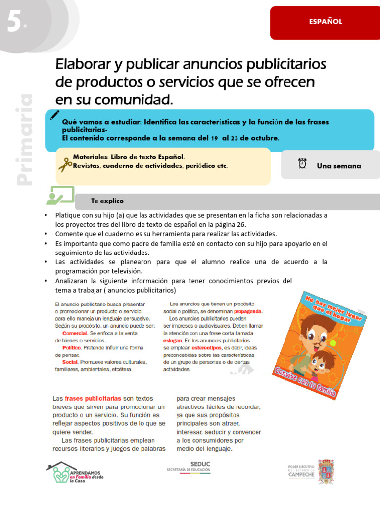 Actividad para Estos Días Español | PDF | Publicidad | Crecimiento ...