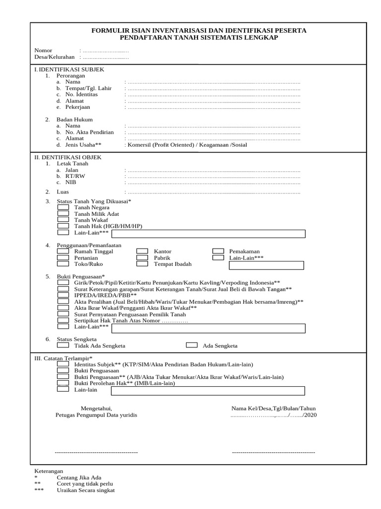 FORMULIR PTSL FIX 2020 Tambahan Hal 8 | PDF