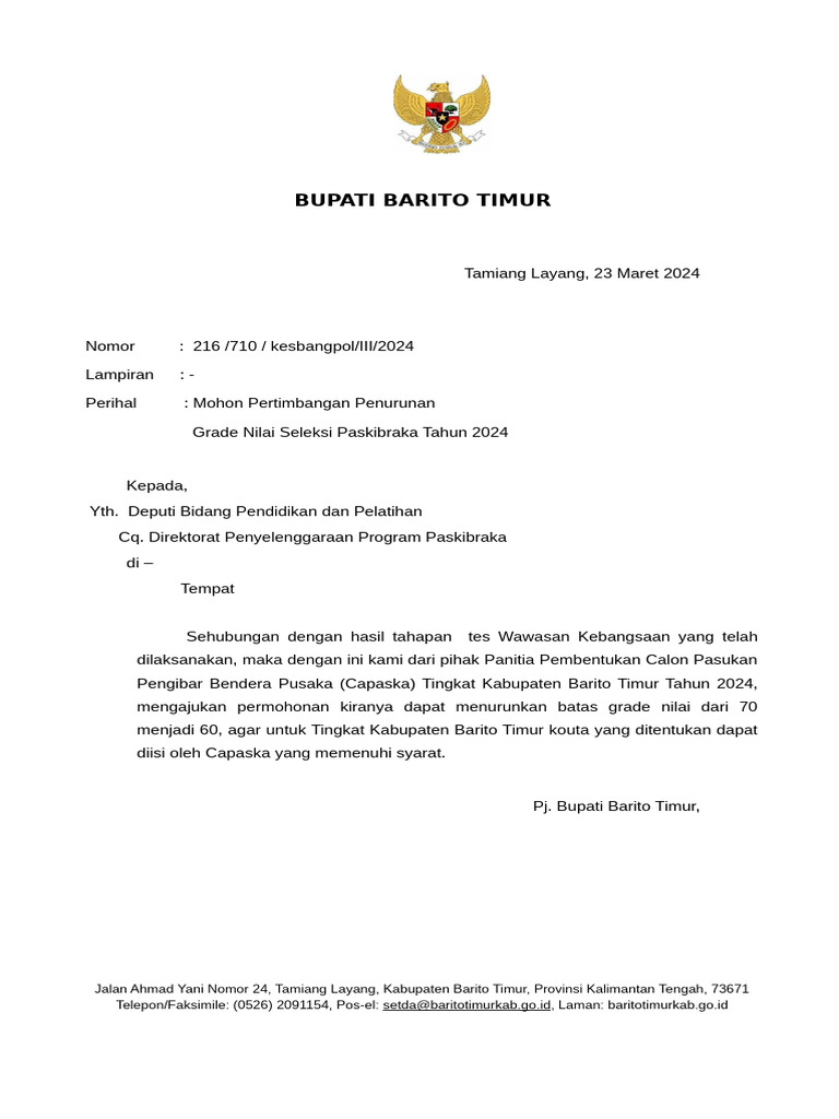 Surat Bupati Kop 2 | PDF