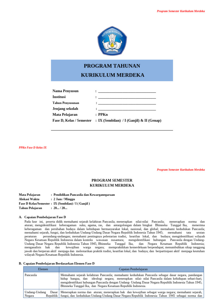 Promes Kurikulum Merdeka | PDF
