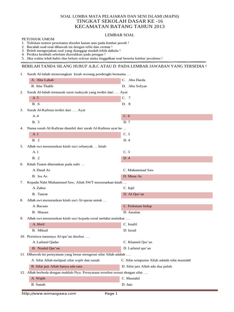 SOAL MAPEL PAI New | PDF