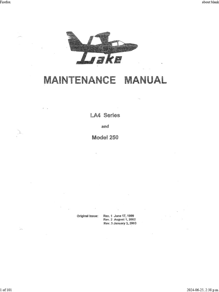 Lake La4 Maintenance Manual | PDF