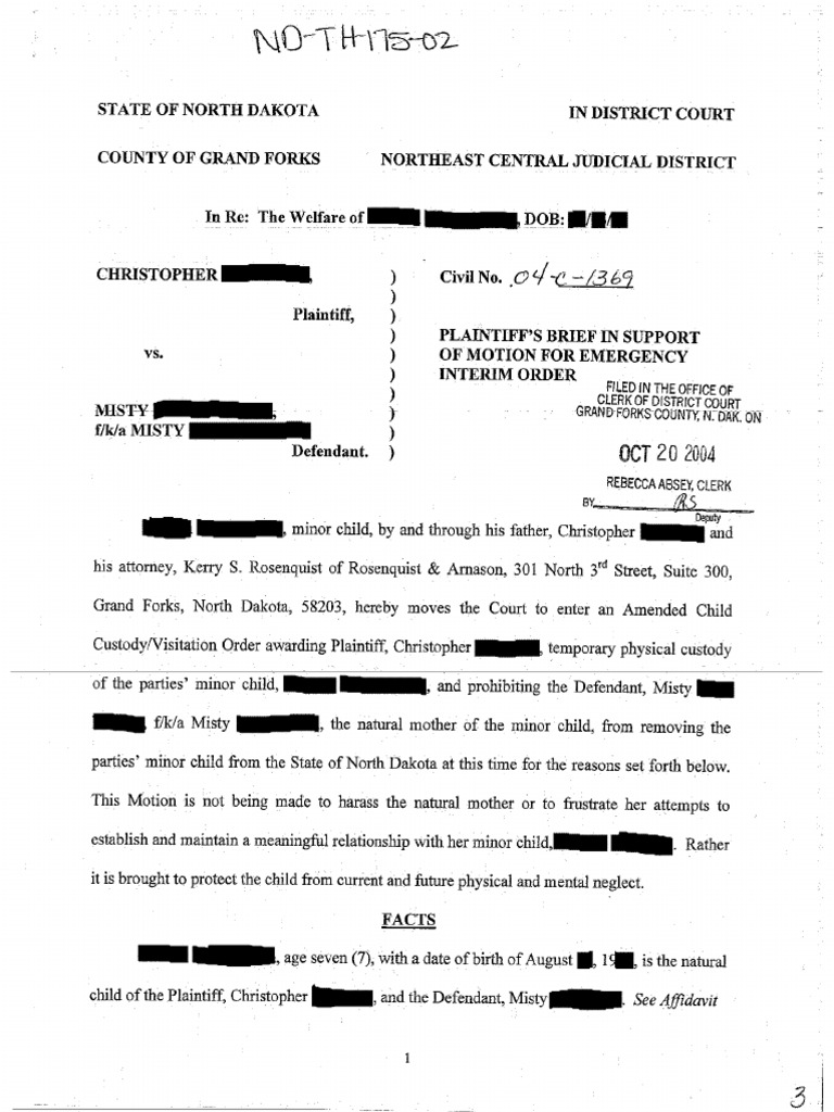 Plaintiff Brieff in Support of Motion For Emergency Interim Order | PDF