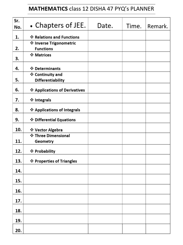 Mathematics Class 12 | PDF