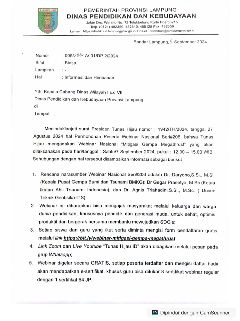 himbauan webinar megathrust | PDF