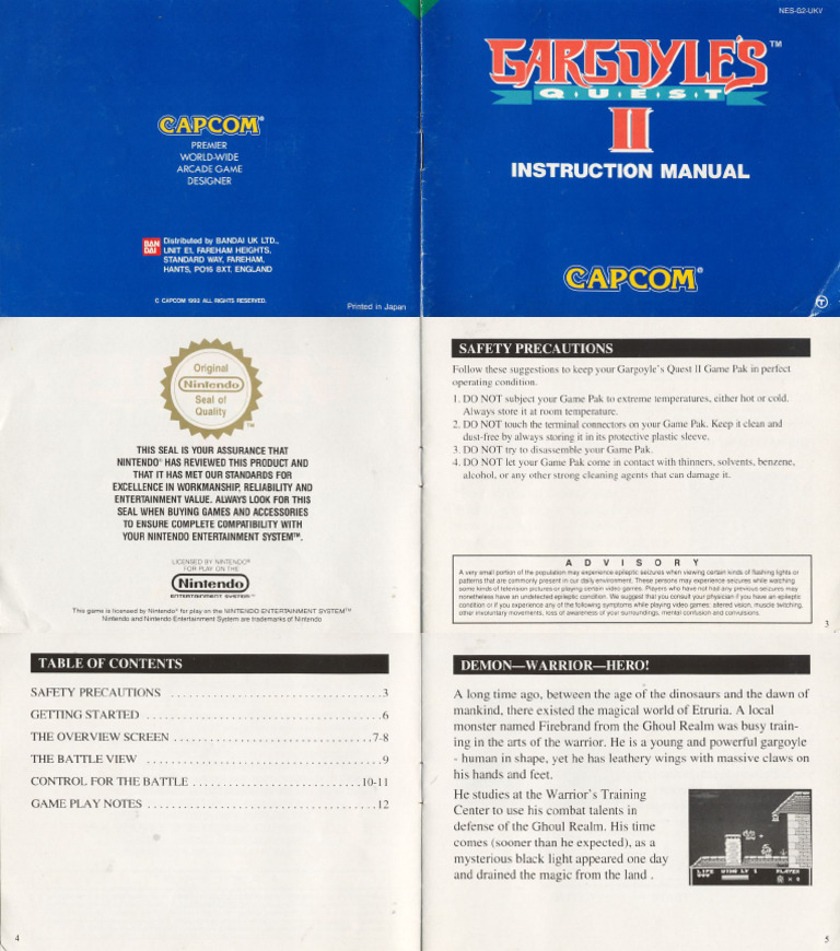 Gargoyle's Quest II - The Demon Darkness | PDF