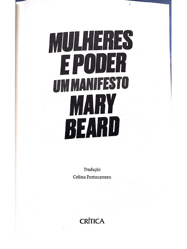 Mary Beard - Mulheres e Poder - Um Manifesto-Crítica (2018) | PDF