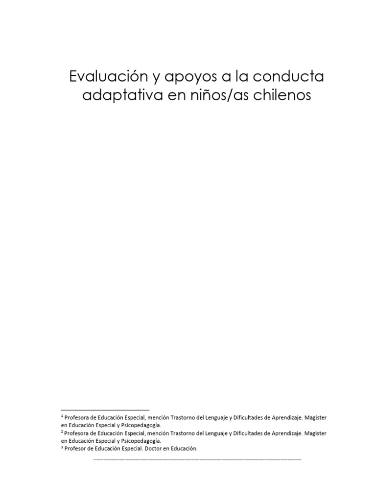 Art 2019 Conducta Adaptativa en Chile | PDF