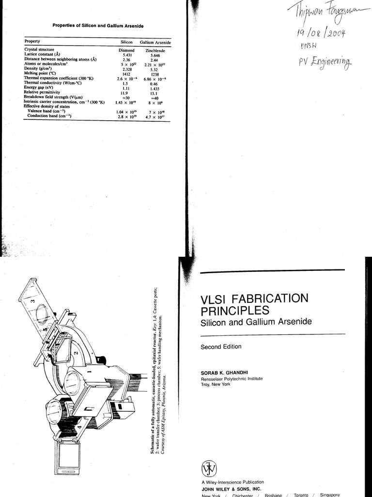 VLSI Fabrication Principles - Ghandi (Wiley, 2E) | PDF | Reaction Rate ...