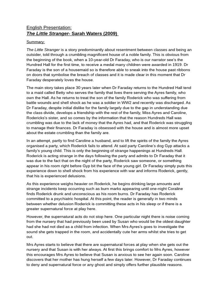 Little Stranger Handout | PDF