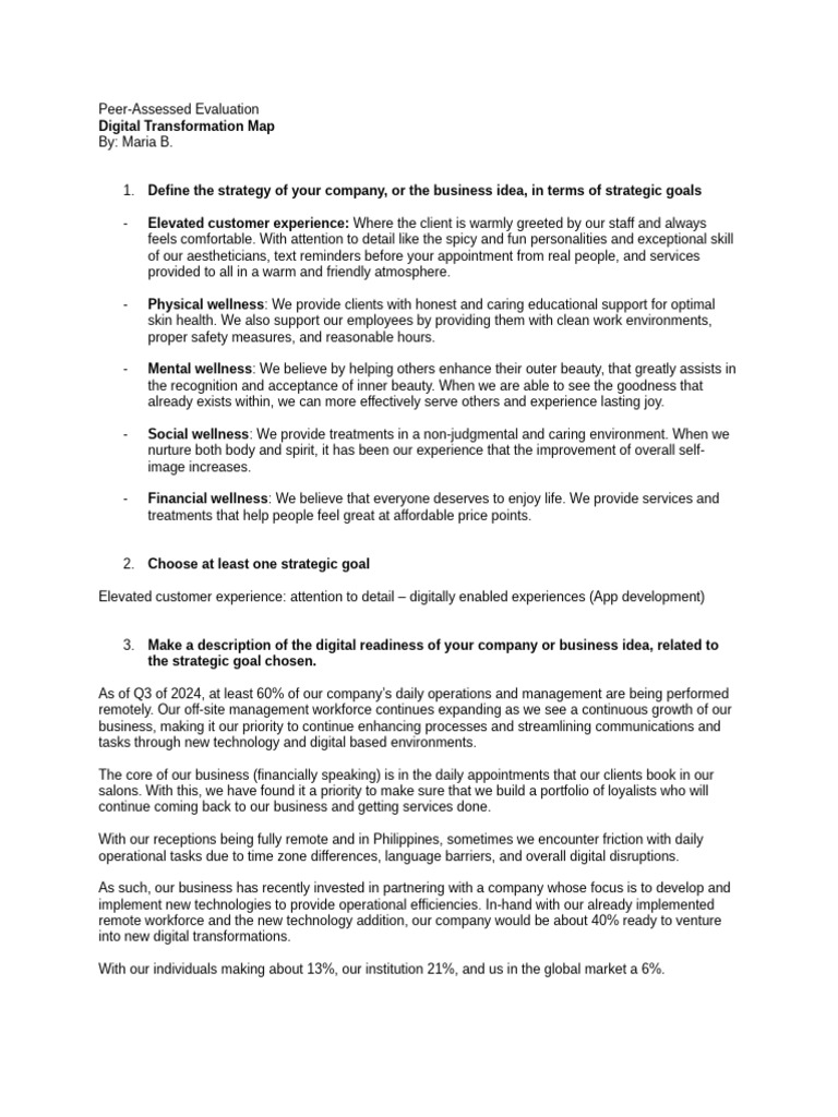 Digital Strategy for Wellness Spa | PDF | Customer Experience ...