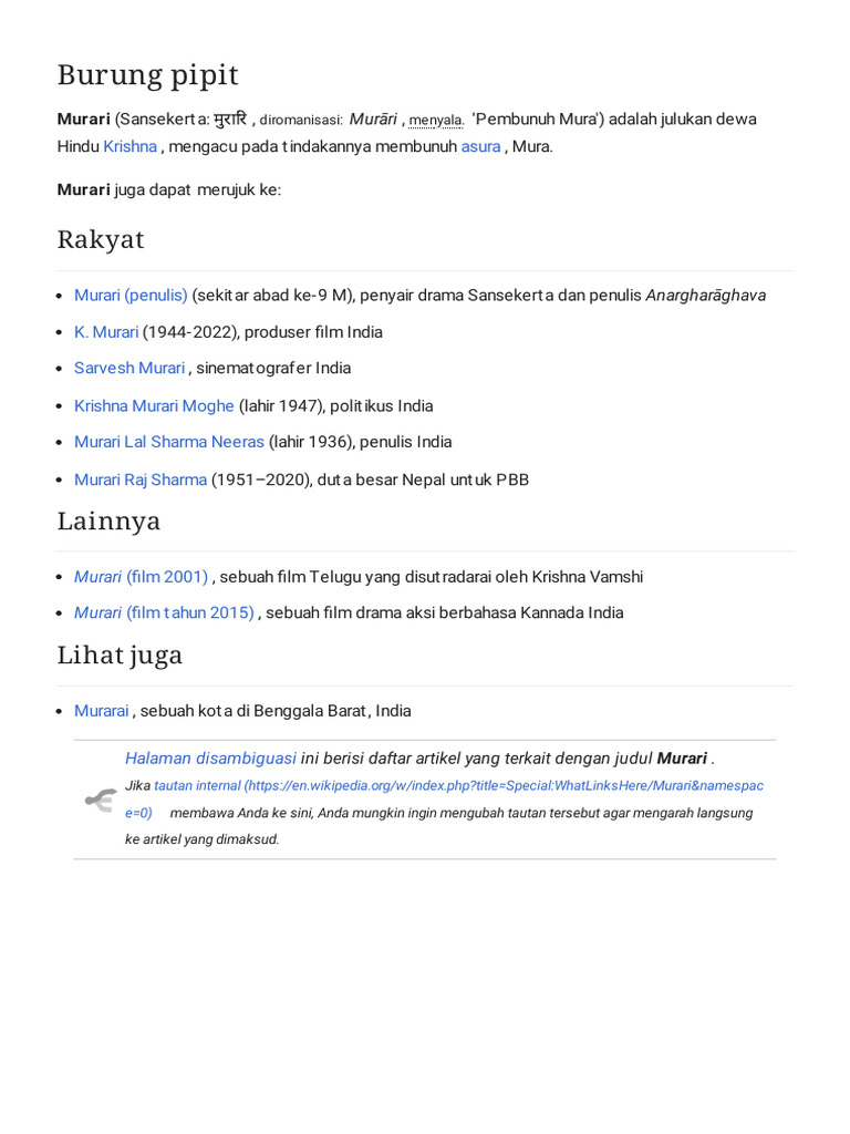 Murari - Wikipedia | PDF