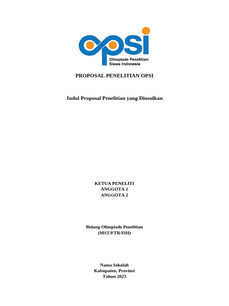 Template Proposal OPSI 2023 | PDF | Foods | Teaching Methods & Materials