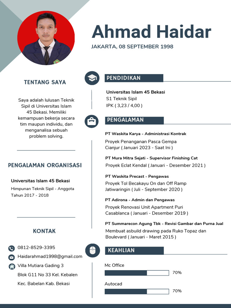 CV Ahmad Haidar | PDF