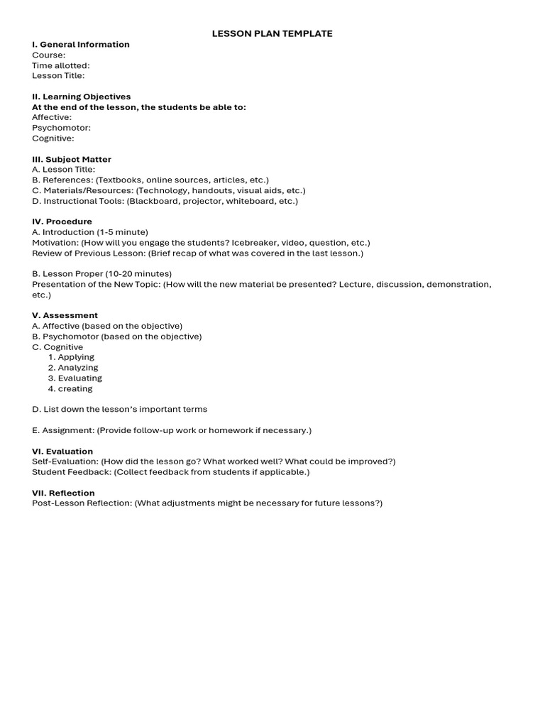 LESSON-PLAN-TEMPLATE | PDF