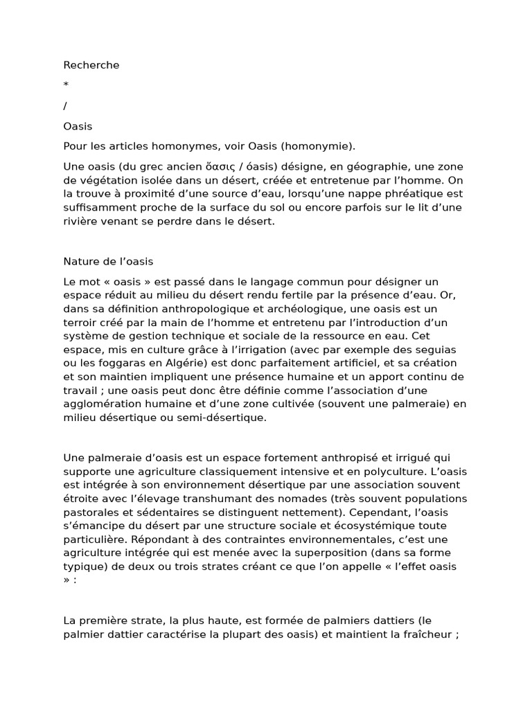 Oasis | PDF