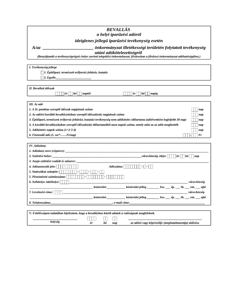 Iparuzesi Ideiglenes | PDF