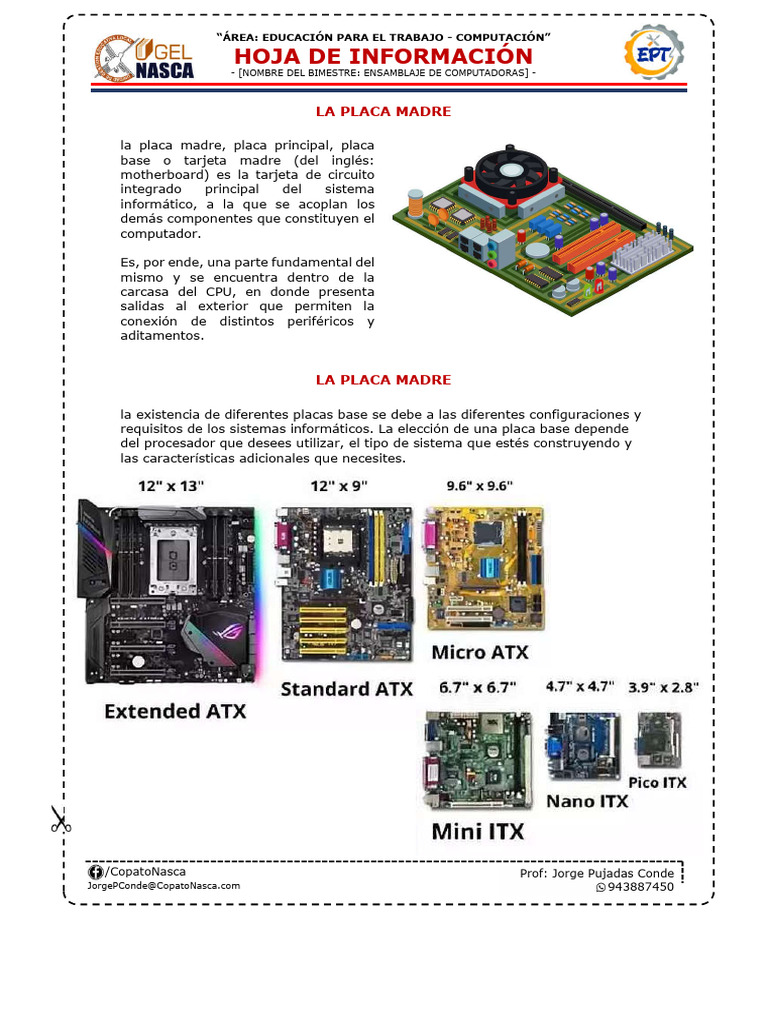 Fichas de Ensamblaje: La Placa Madre | PDF | Bienes manufacturados | Negocios