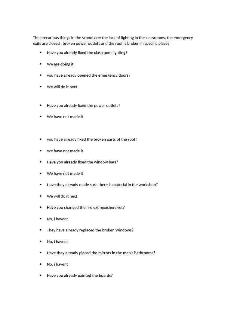 The Precarious Things in The School Are | PDF