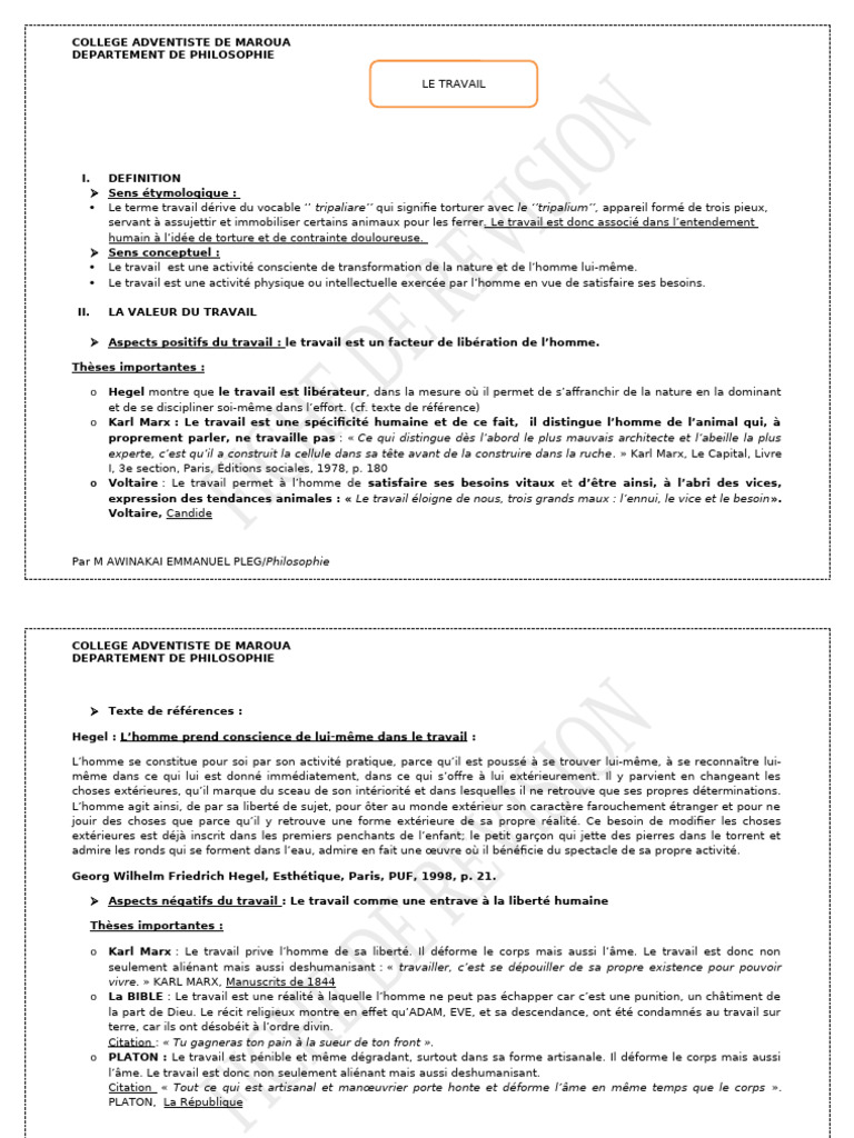 Le Travail | PDF