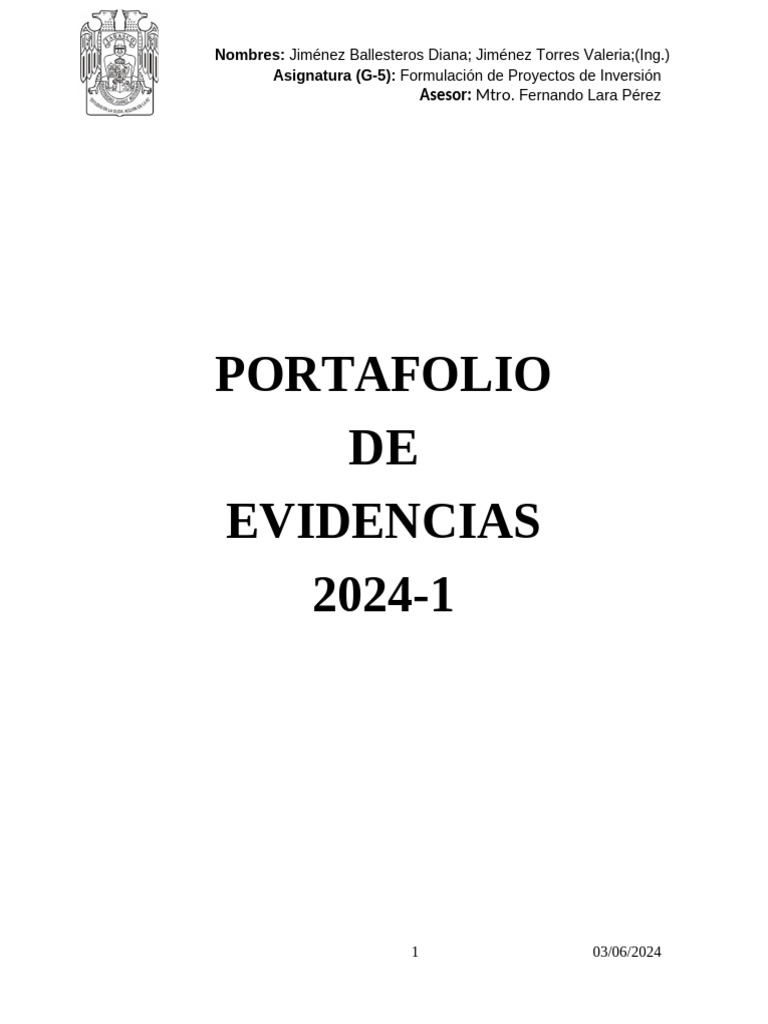 (Ing) Portafolio de Evidencias | PDF