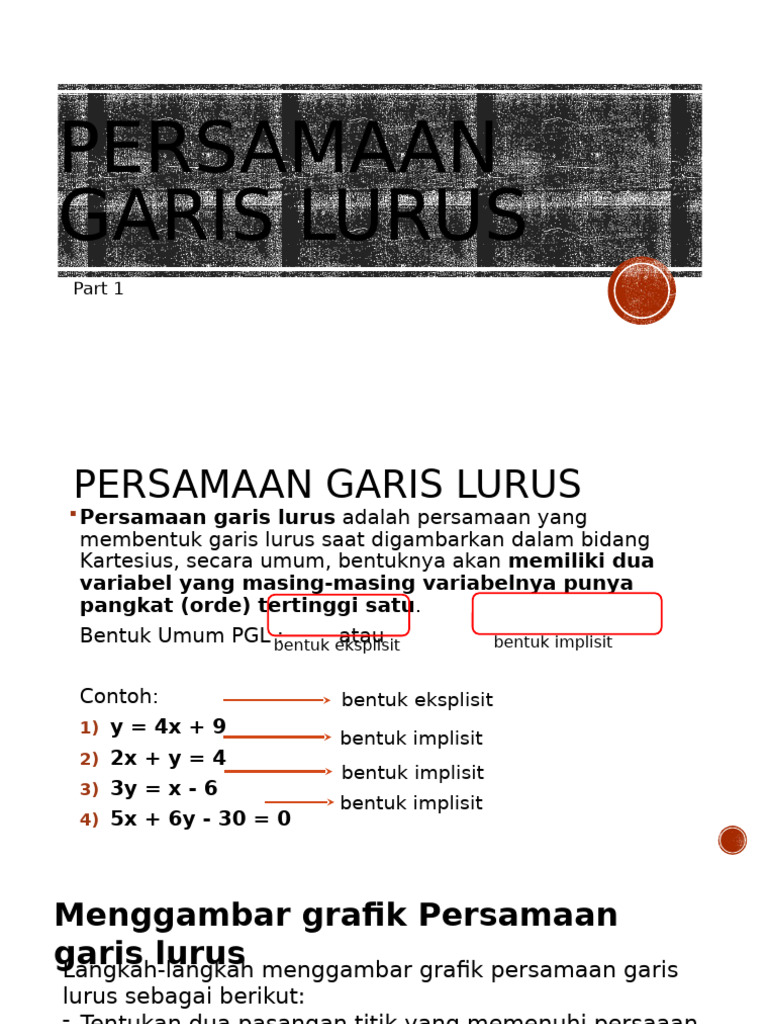 Persamaan Garis Lurus Part 1 | PDF