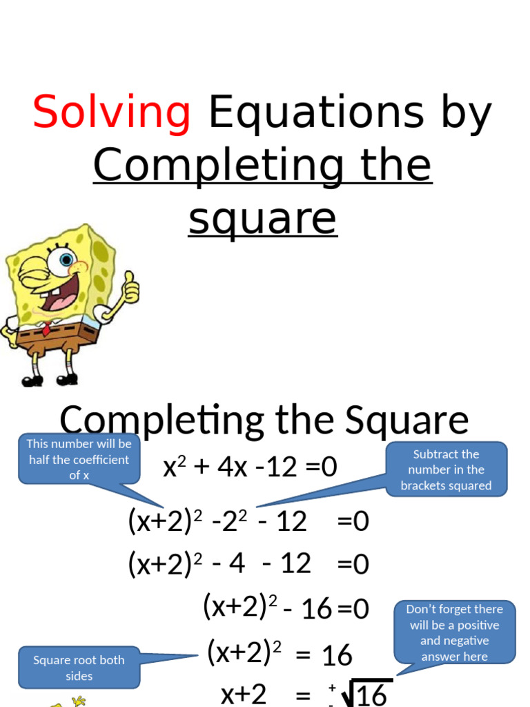 2) Completing The Square and SOLVING | PDF