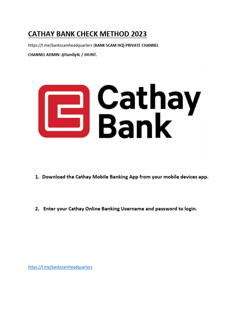 Cathay Bank Check Method 2023 | PDF