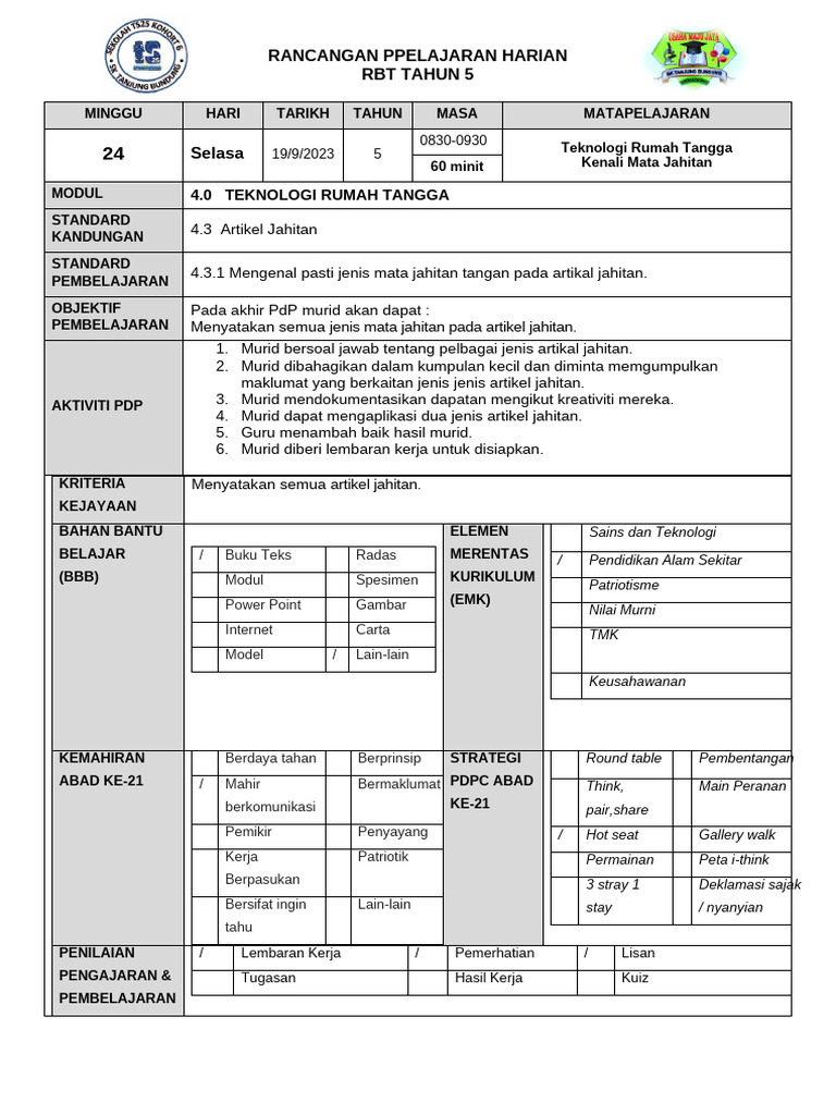 LESSON STUDY RPH RBT | PDF