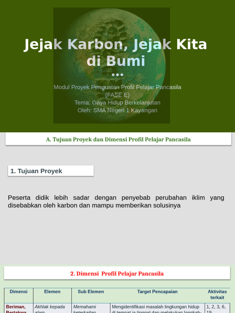 001 Presentasi - Contoh Modul Projek - Sma | PDF