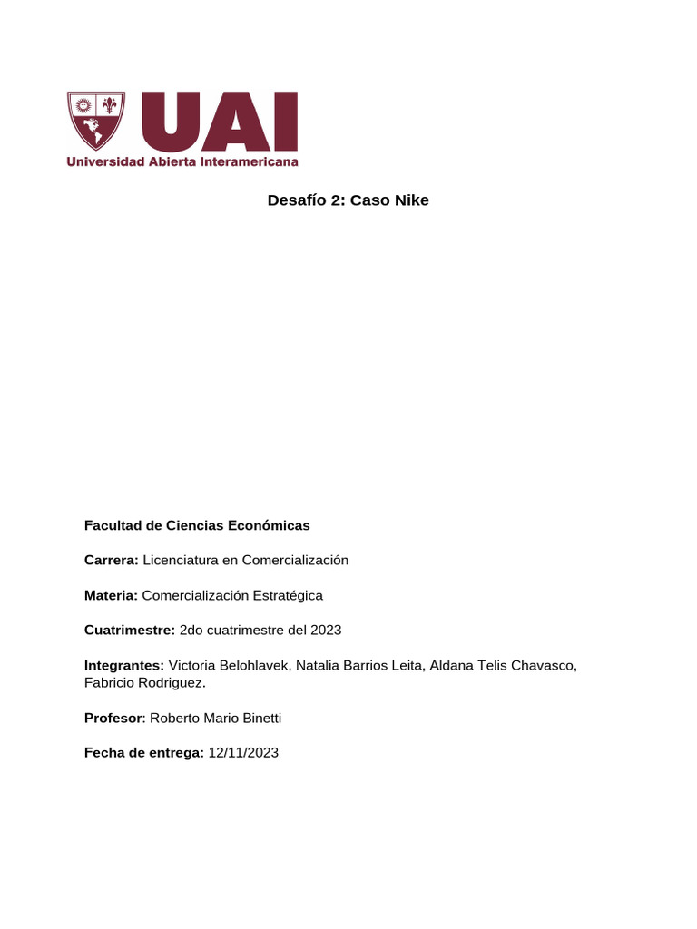 Desafío 2 - Caso Nike | PDF