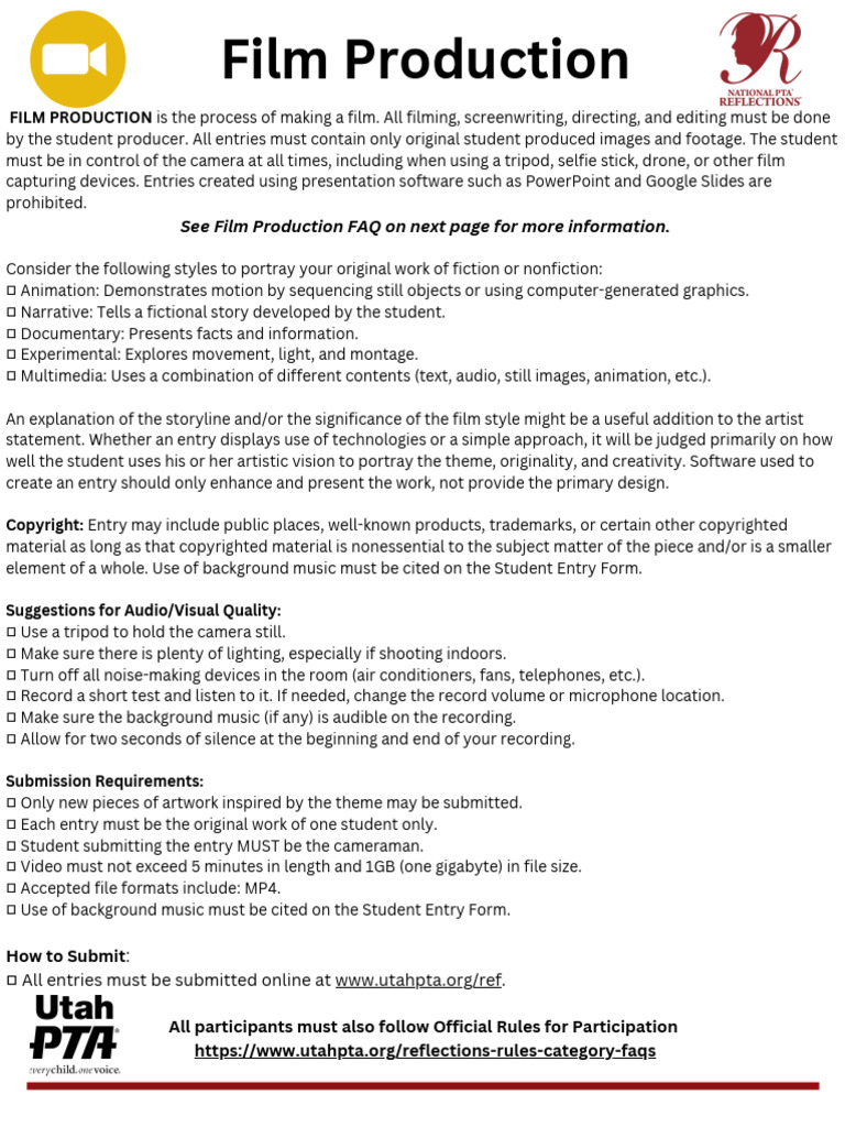 Film Production Rules, FAQ, and TIPS | PDF | Games & Activities | Art