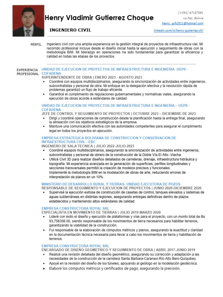 Curriculum Viate Henry Gutierrez | PDF
