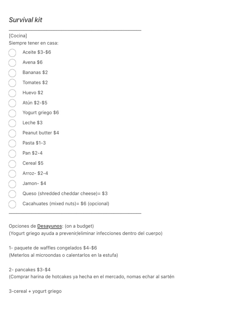 Survival Kit | PDF